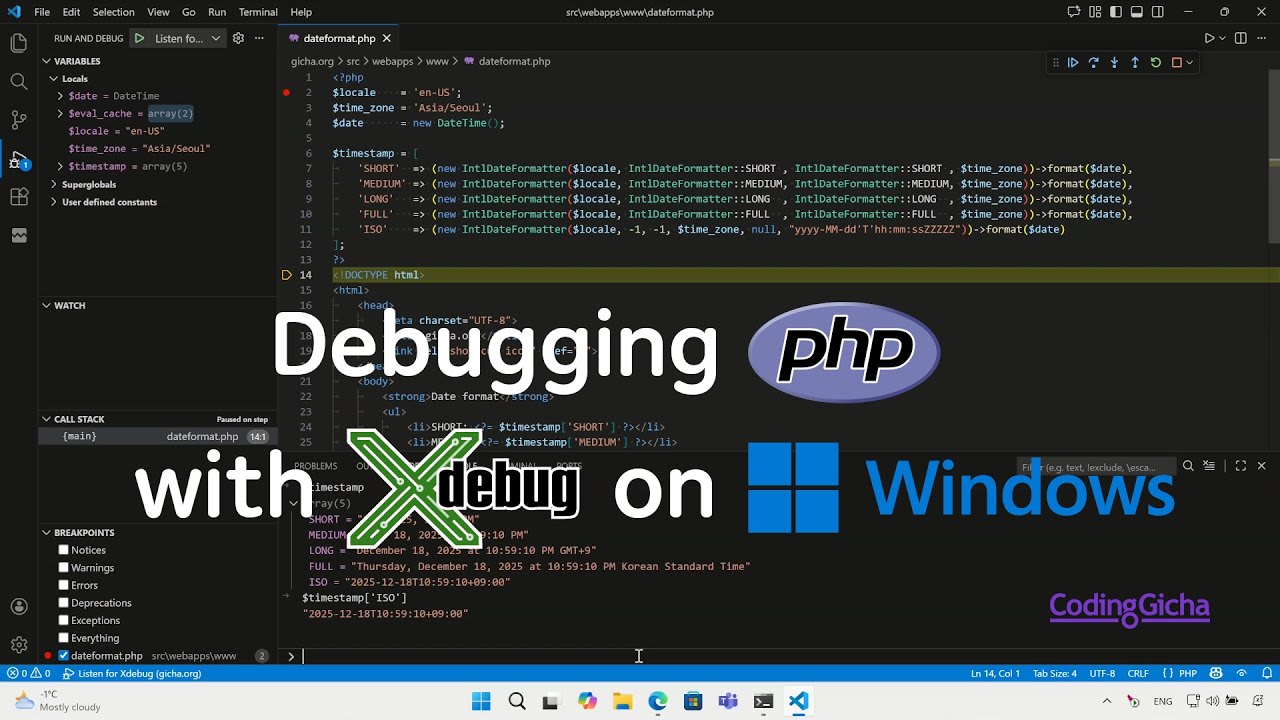 Debugging PHP with Xdebug on Windows