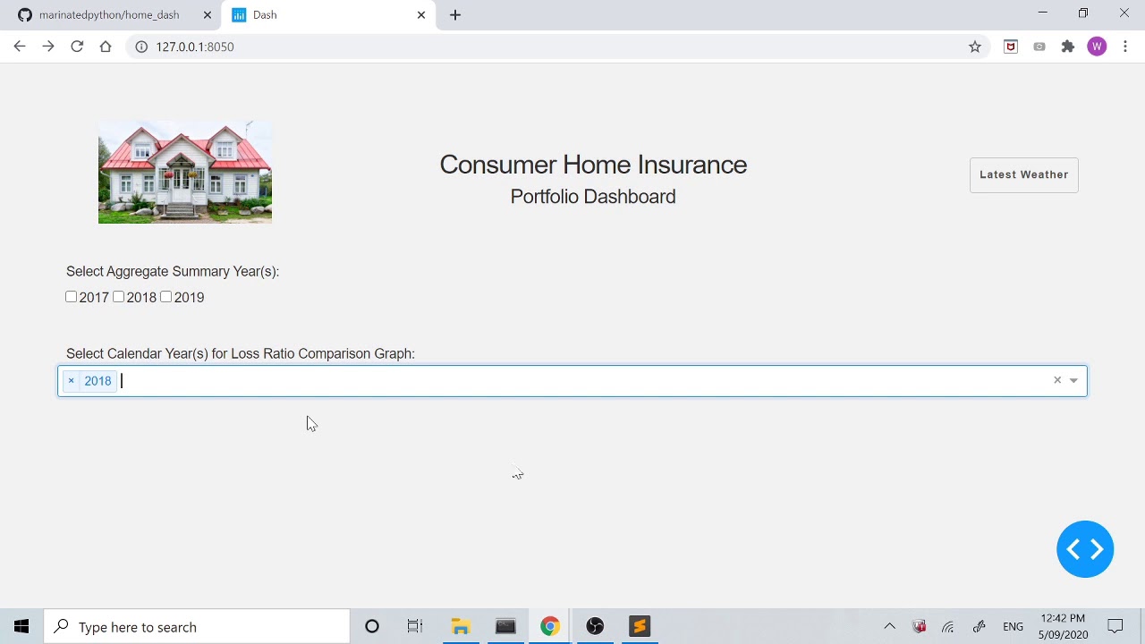 Video 3 - Python Analytics Dashboard - Control Panel