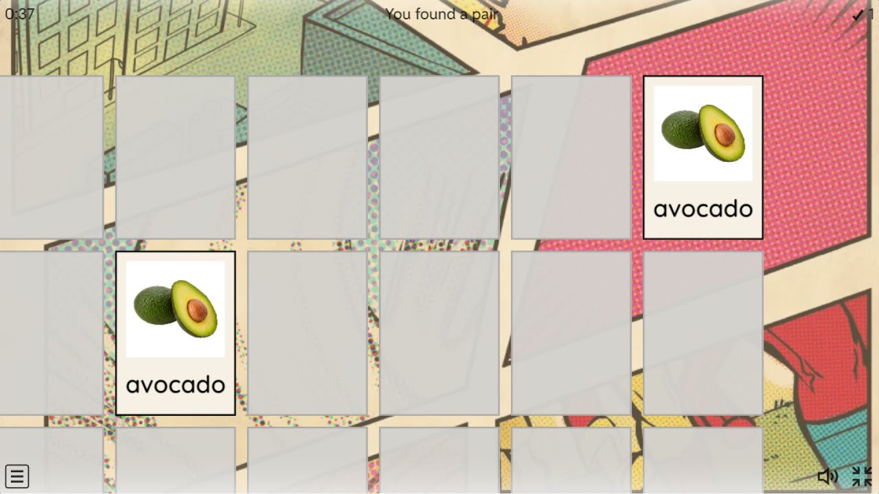 GAME 16-A15 FRUIT (Matching pairs)