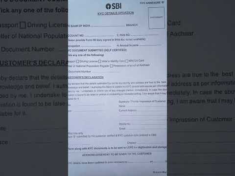 SBI NEW KYC FORM | KYC UPDATE| ACCOUNT CLOSED
