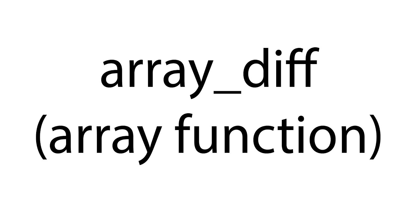 array_diff : array function: php bangla video tutorial