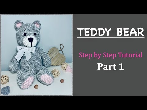 TEDDY BEAR Crochet toy DIY_Part 1/ Amigurumi Detailed TUTORIAL Teddy Bear