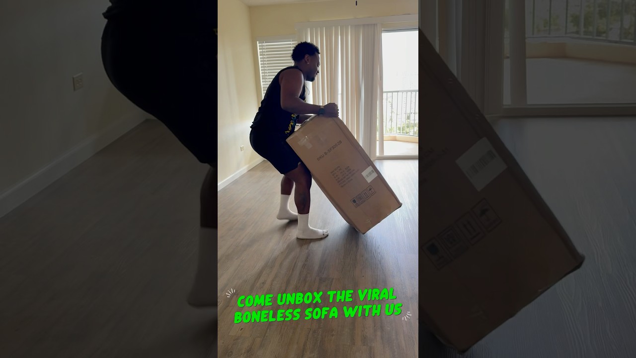 Come unboxed the viral boneless sofa with us 🤣 please watch till the end #couch #furniture #hawaii