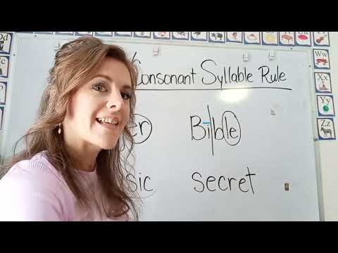 SYLLABLE RULES: Vowel / Consonant Syllable Rule