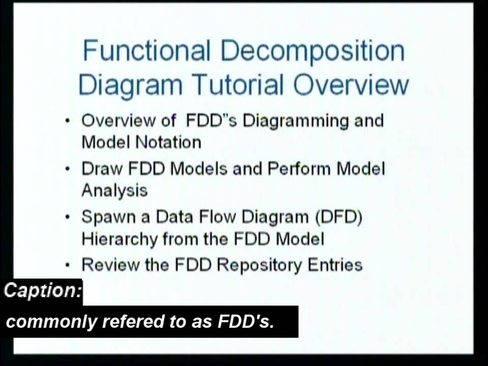 eTutorial Overview: Functional Decomposition Diagramming