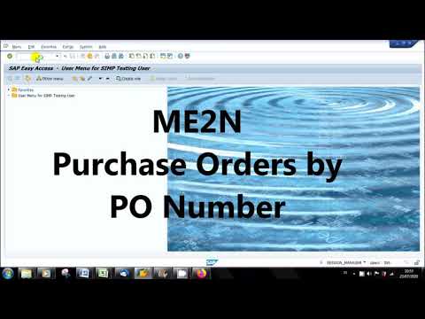 SAP ME2N Purchase Orders by PO Number