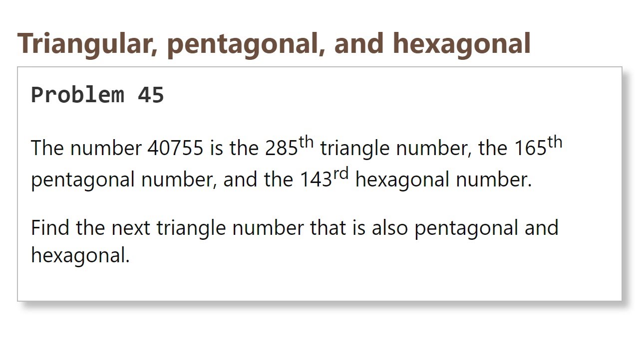 Project Euler: Problem 45 (C/C++)