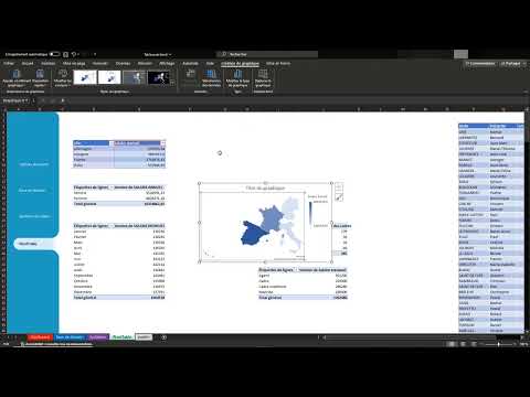 Tableau de bord Excel: créer les ttableaux croisés dynamiques PivotTable