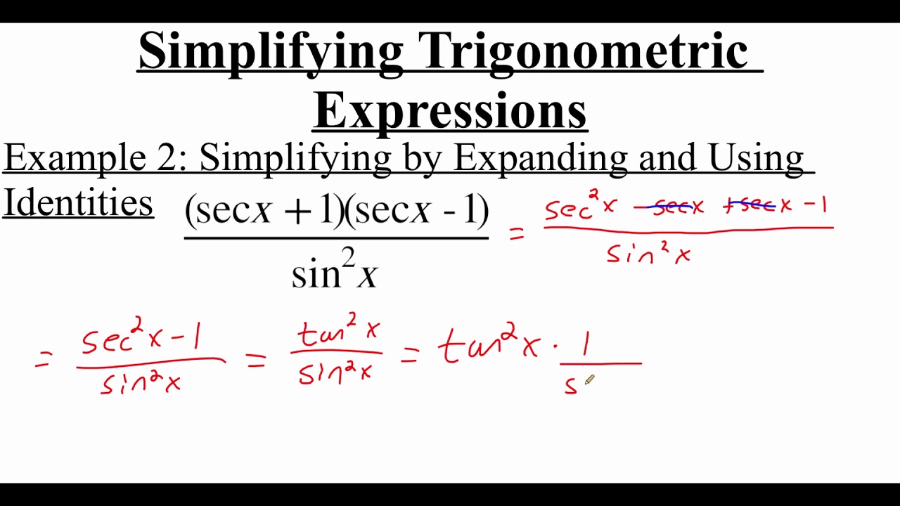 5.1.5 Simplifying Trigonometric Expressions