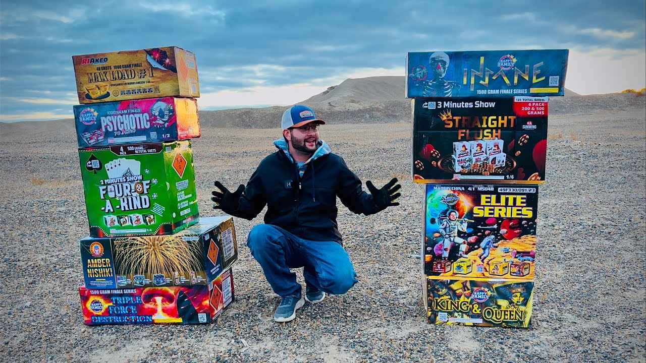 TESTING HUGE FIREWORK BOXES FROM AROUND THE INTERNET (Finales, 2min+, Assortments)