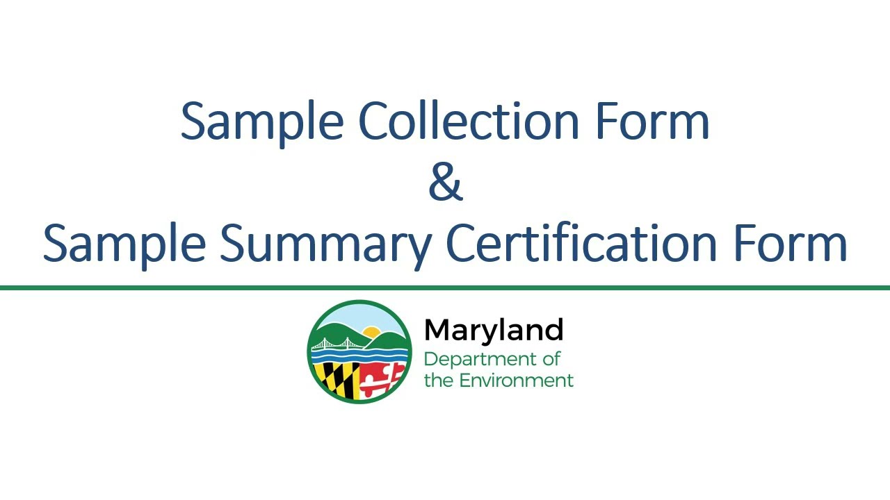 Testing for Lead in Drinking Water at Schools: Sample Collection Summary Certification Form (2023)
