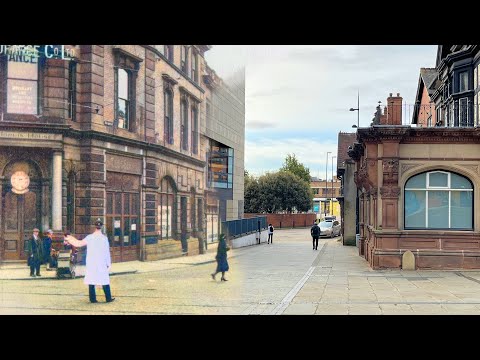 Derby Then and now : Tennant Street view from Derby Market place 1931 to 2025