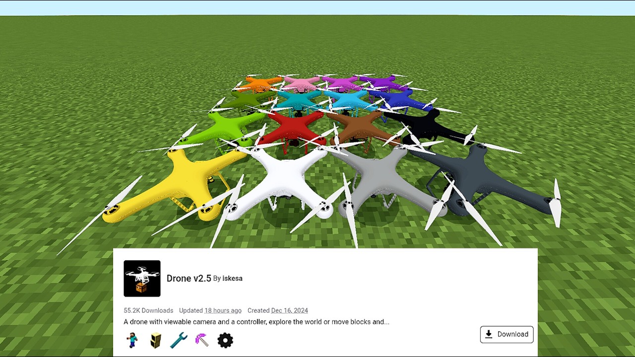 New Drones Mod for Bedrock Minecraft Review