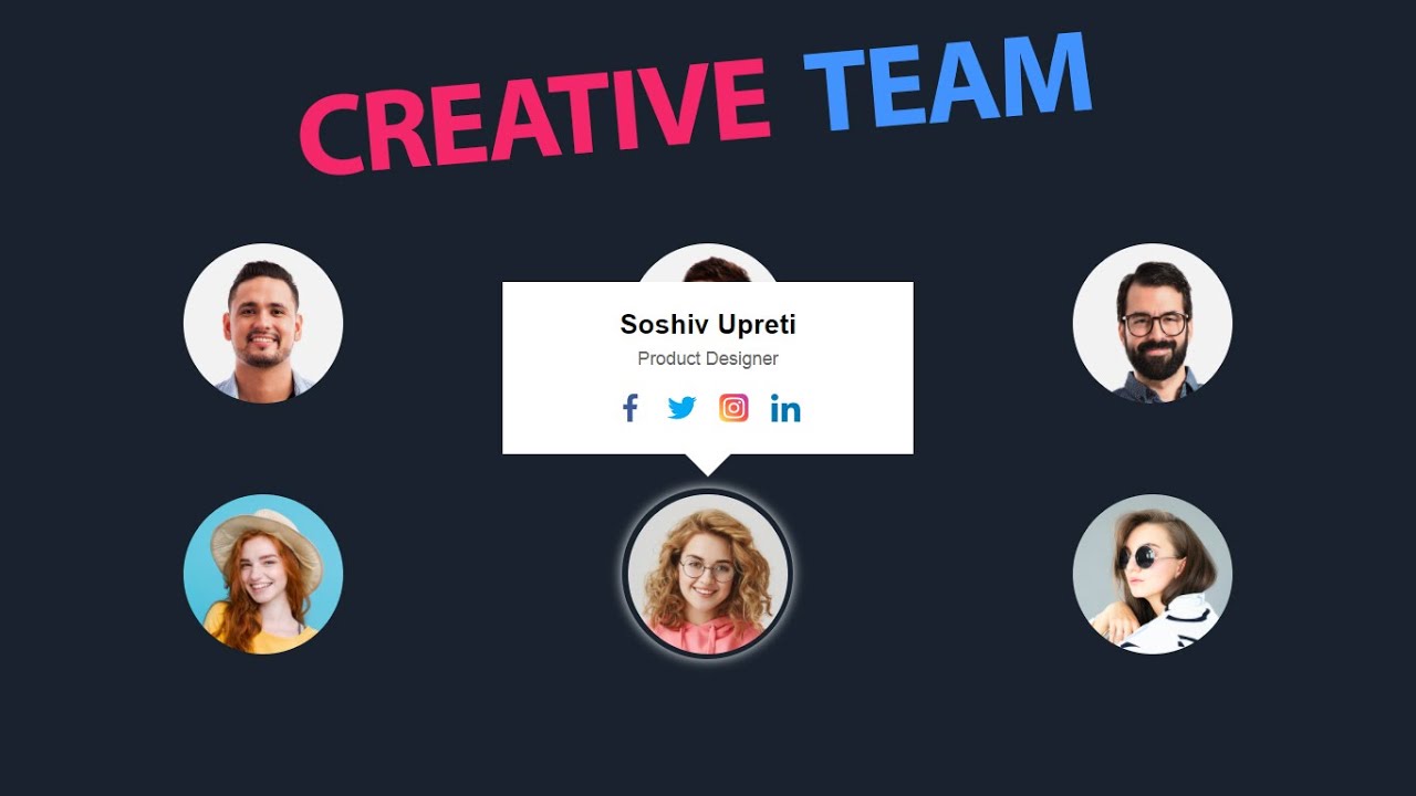 Responsive Team Section  using by Html & Css
