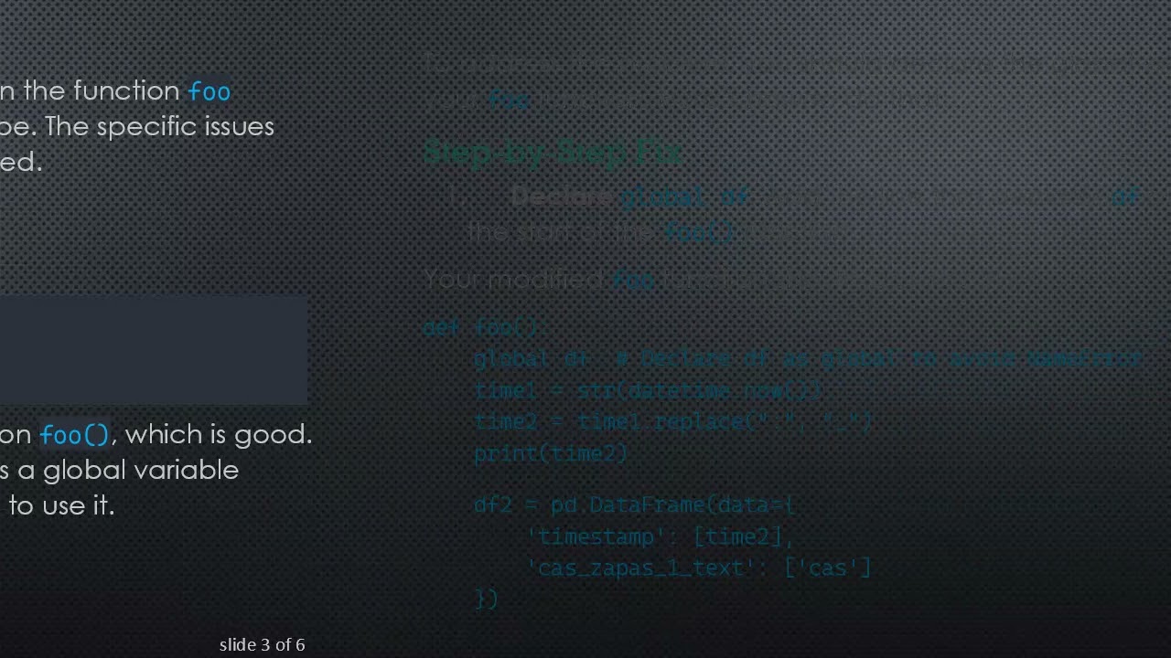 Resolving the NameError: name 'df' is not defined in Python Code