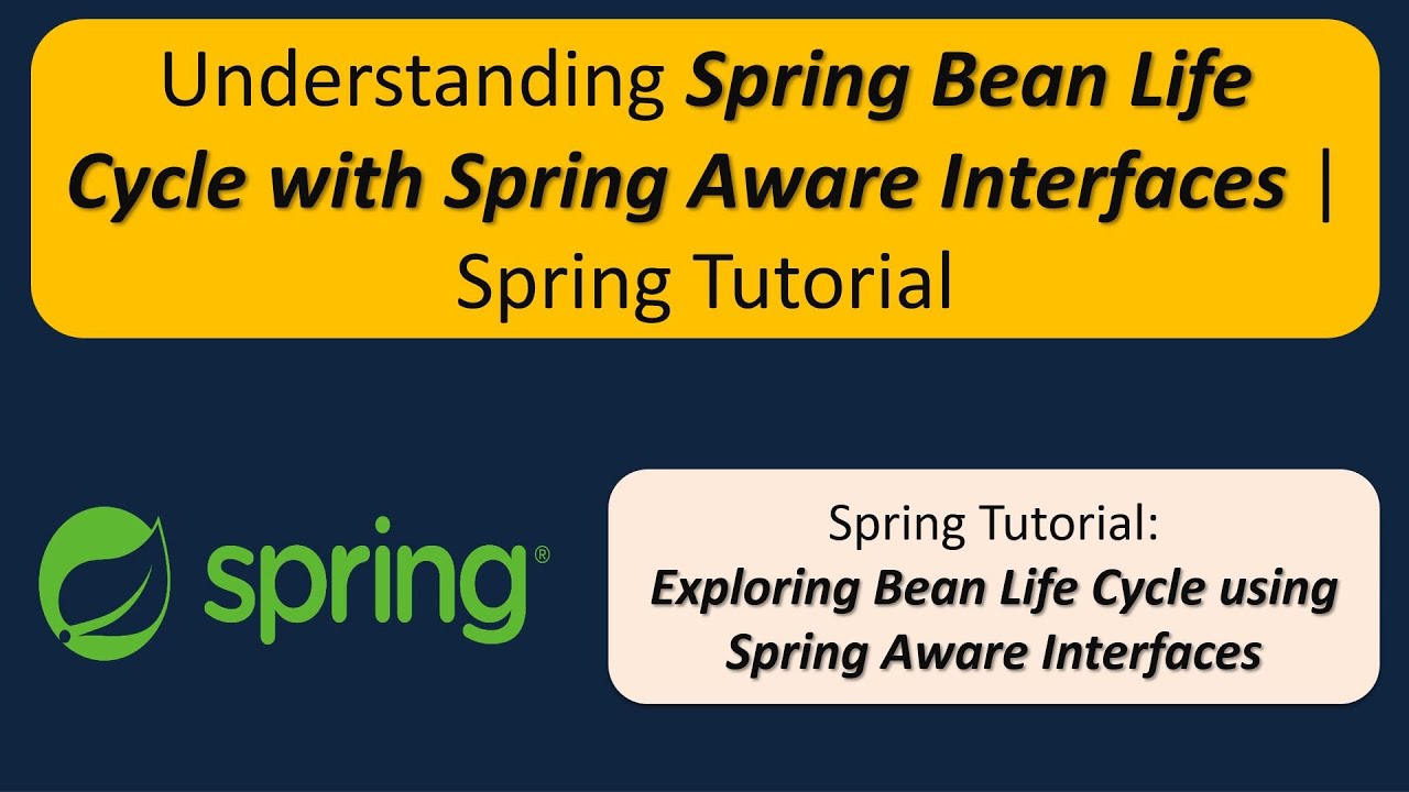 Understanding Spring Bean Life Cycle with Spring Aware Interfaces | Spring Tutorial
