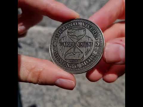 Carpe Diem Stoic Challenge Coin | Memento Mori Worry Coins | Original Reminder Men Gift |