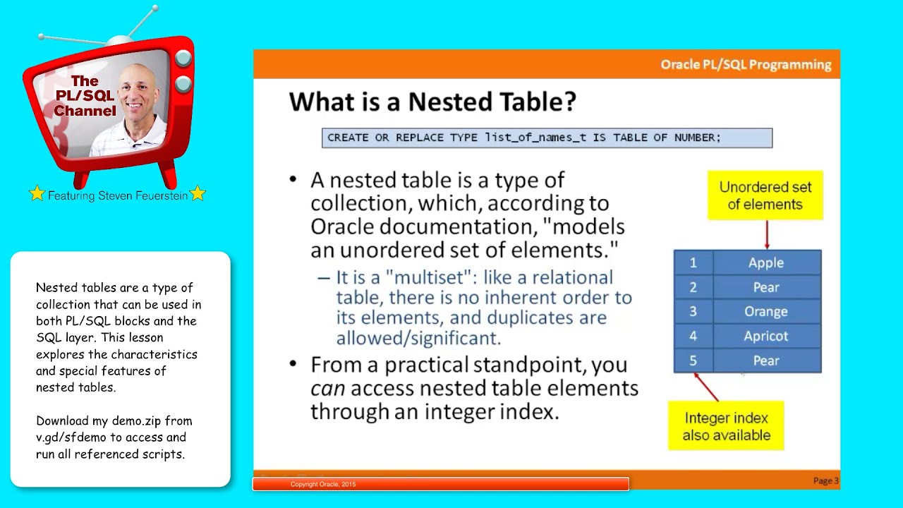 COL5: Working with Nested Tables