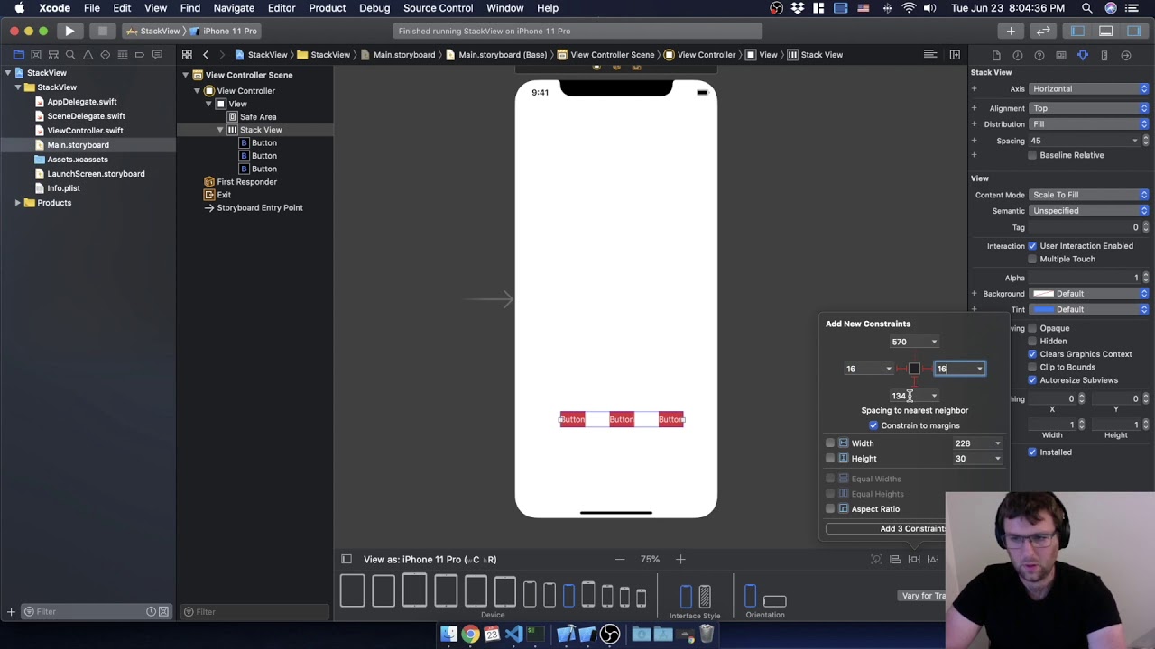 UIStackView - Lesson 3 - Creating Our First StackView