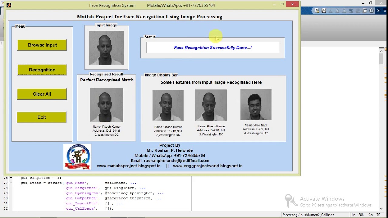 Face Recognition Using Image Processing Matlab Project Source Code - IEEE Based Project