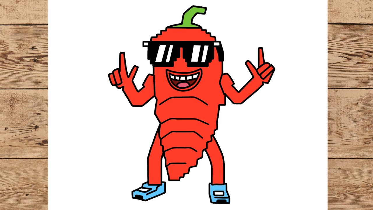 How to draw Chillin Chili from Steal a Brainrot