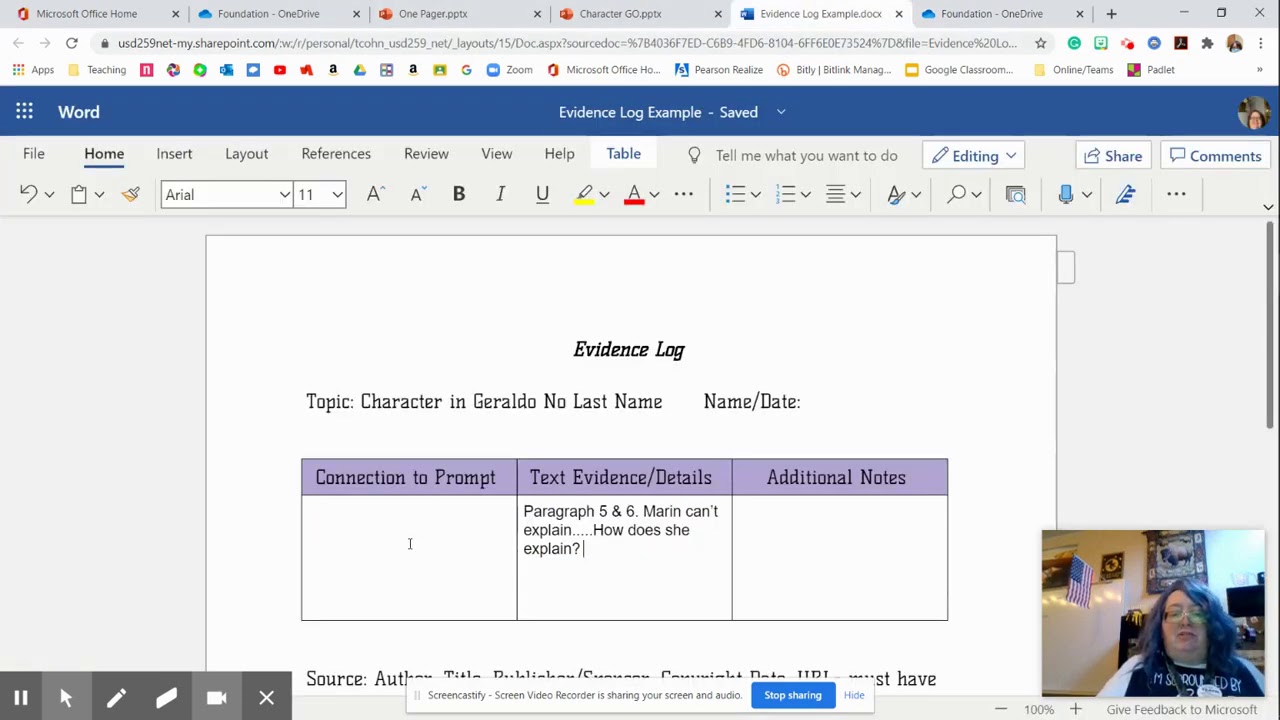Evidence Log Tutorial