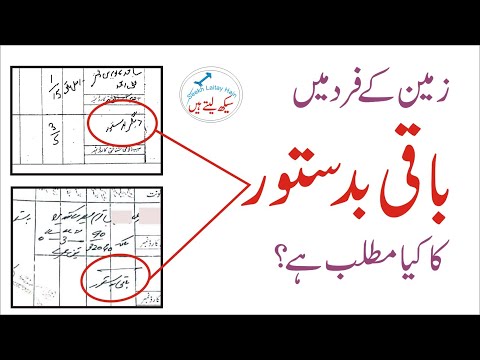 Baqi Badastoor meaning in FARD of land - Register Haqdaran Zameen