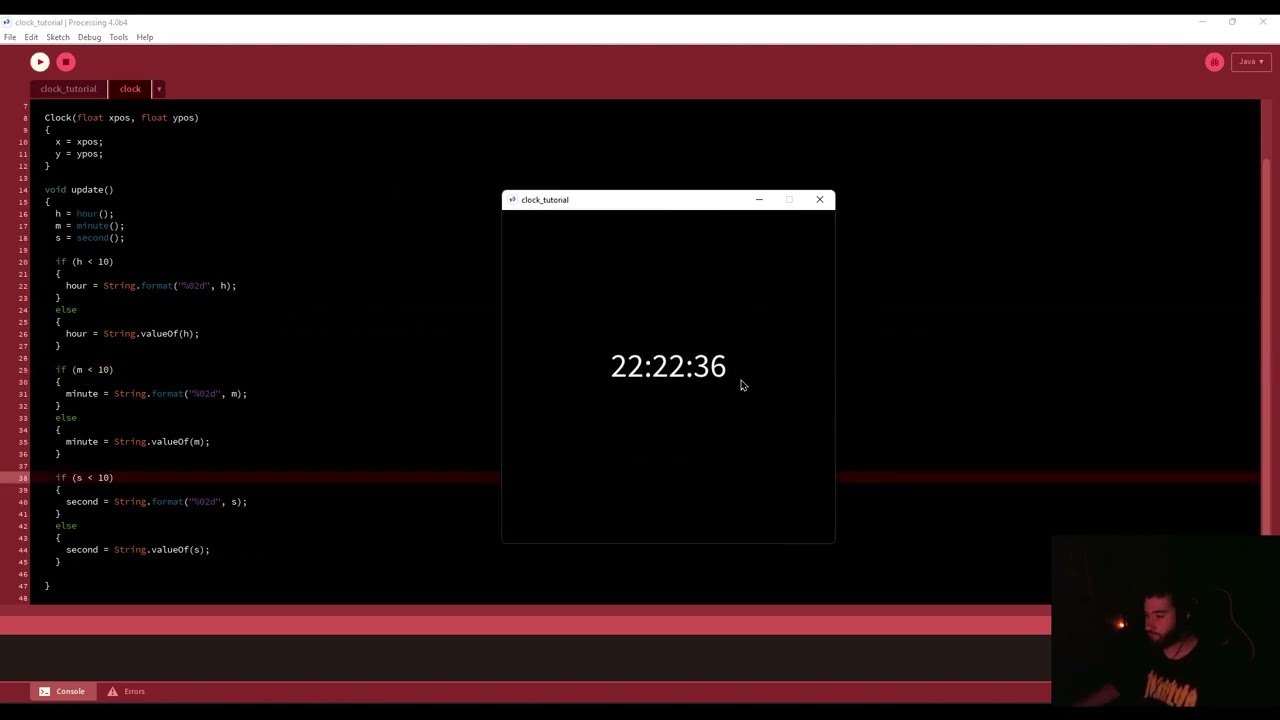 Building a Real-Time Working Clock in Processing for Java