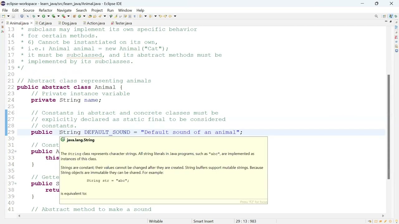 Java 110: Defining constants in interfaces versus abstract/concrete classes