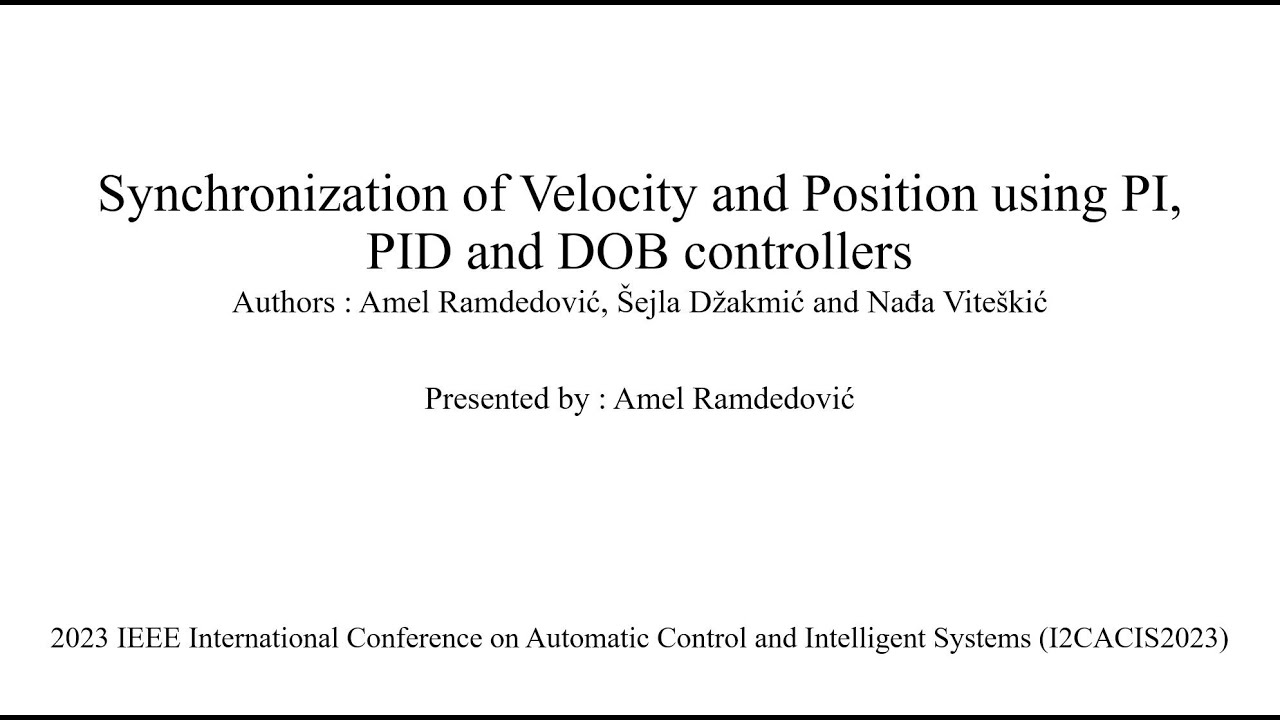 Synchronization of Velocity and Position using PI,PID and DOB controllers