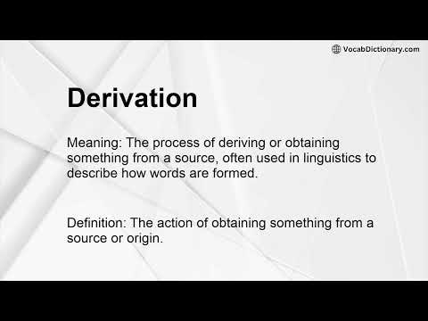 Derivation Meaning