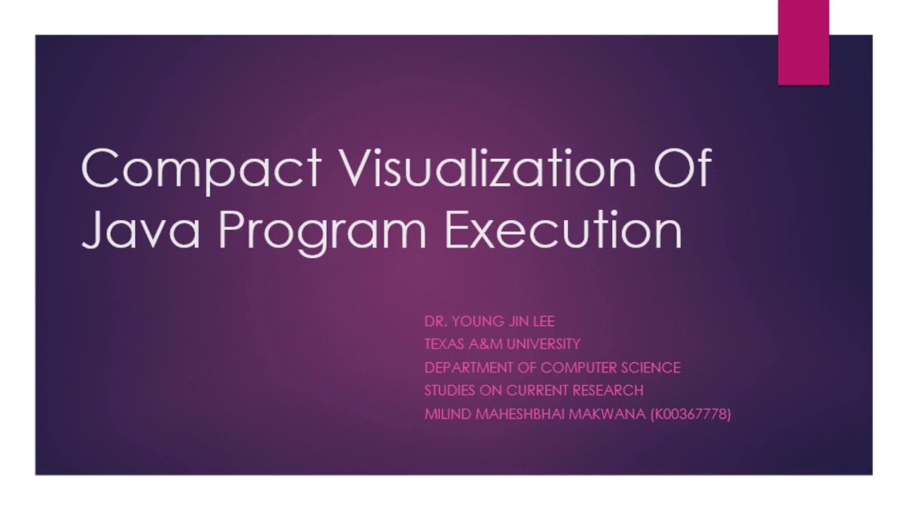 Compact Visualization of Java Program Execution
