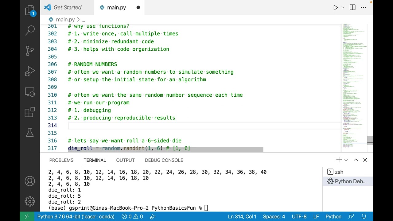 Introduction to Programming with Python: Random Module (seeding, numbers, shuffling, etc.)