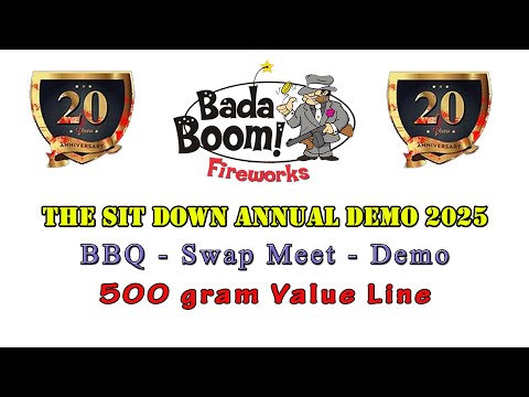 Bada Boom Fireworks Demo 2025 - 500g Aerials Value Line