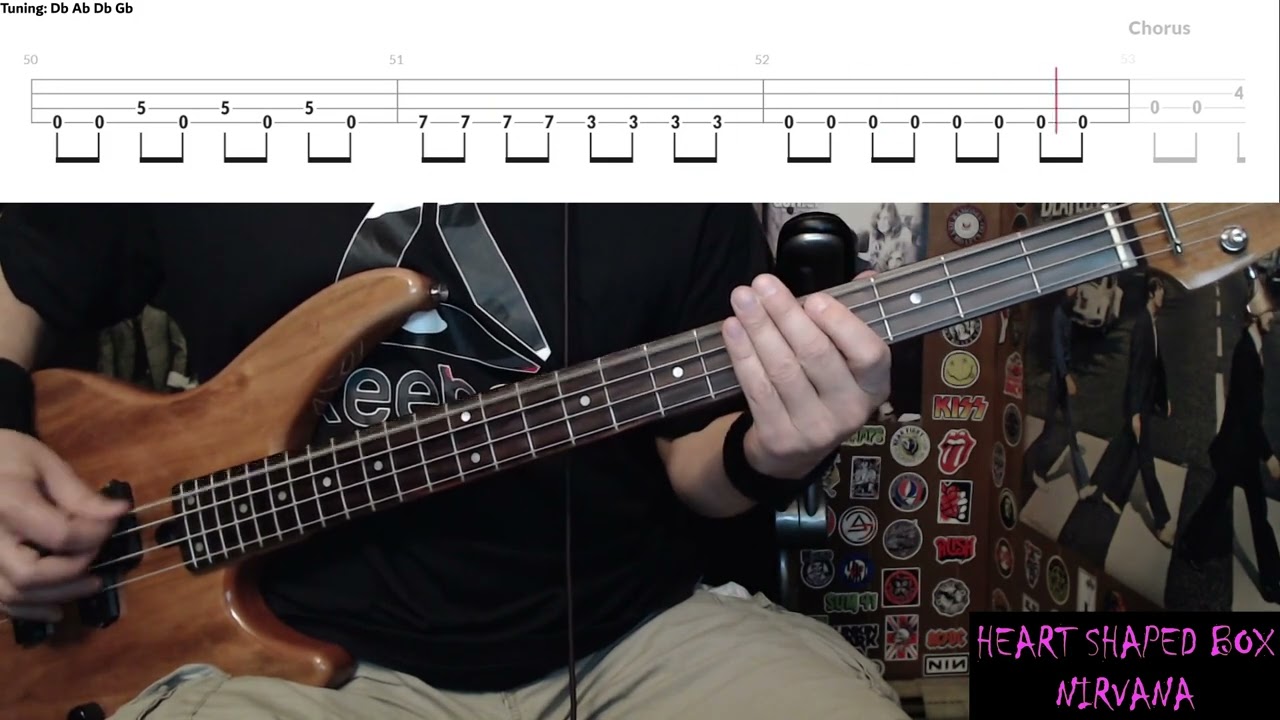 Heart Shaped Box by Nirvana - Bass Cover with Tabs Play-Along