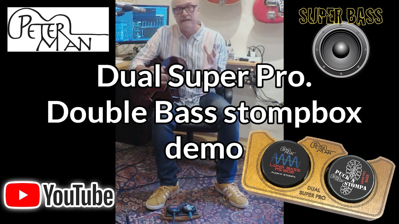 Peterman Demonstration of the Puck'n stompa Double Bass and the PS-808 Long bass stomp box.