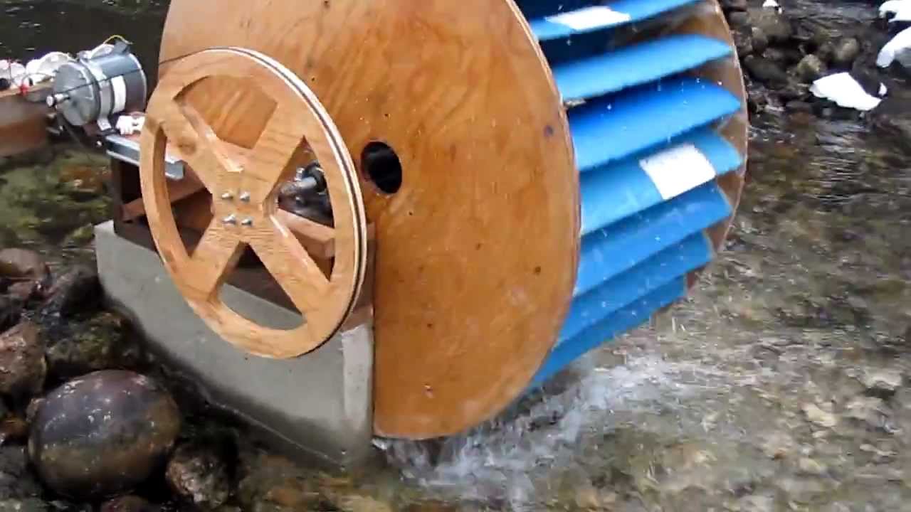 Micro hydro Poncelet waterwheel