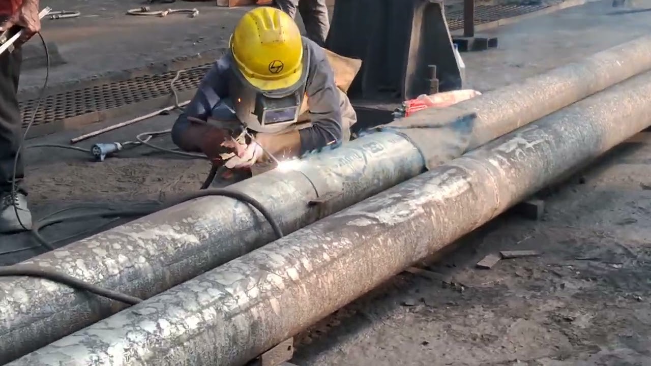 8 Inch GI pipe fitup and welding #ytshorts#shorts#mechanical #pipefitting#construction