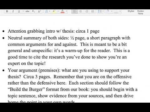 Writing a Classical Argument 101