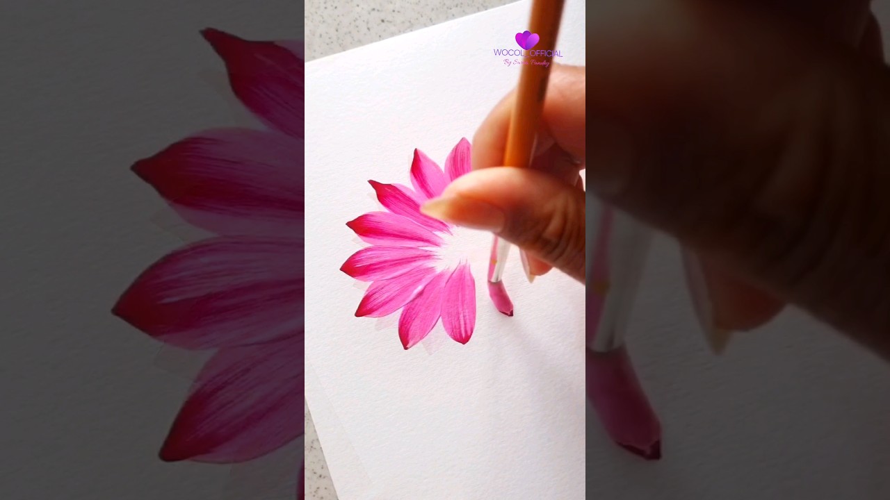 Pink Bloom🌸 #painting #flowerpainting #artwork #artvideo