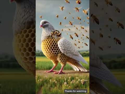 One touch, a storm of bees—one farmer, a life saved." 🕊️🐝👨🌾❤️ #ai #honeybee #honey #pigeons #farmer