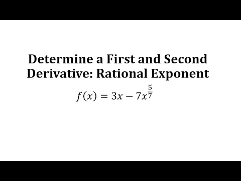Determine a First and Second Derivative: Rational Exponent | Math Help ...