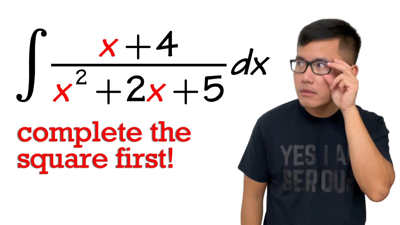 Integral by completing the square, and u sub, calculus 2