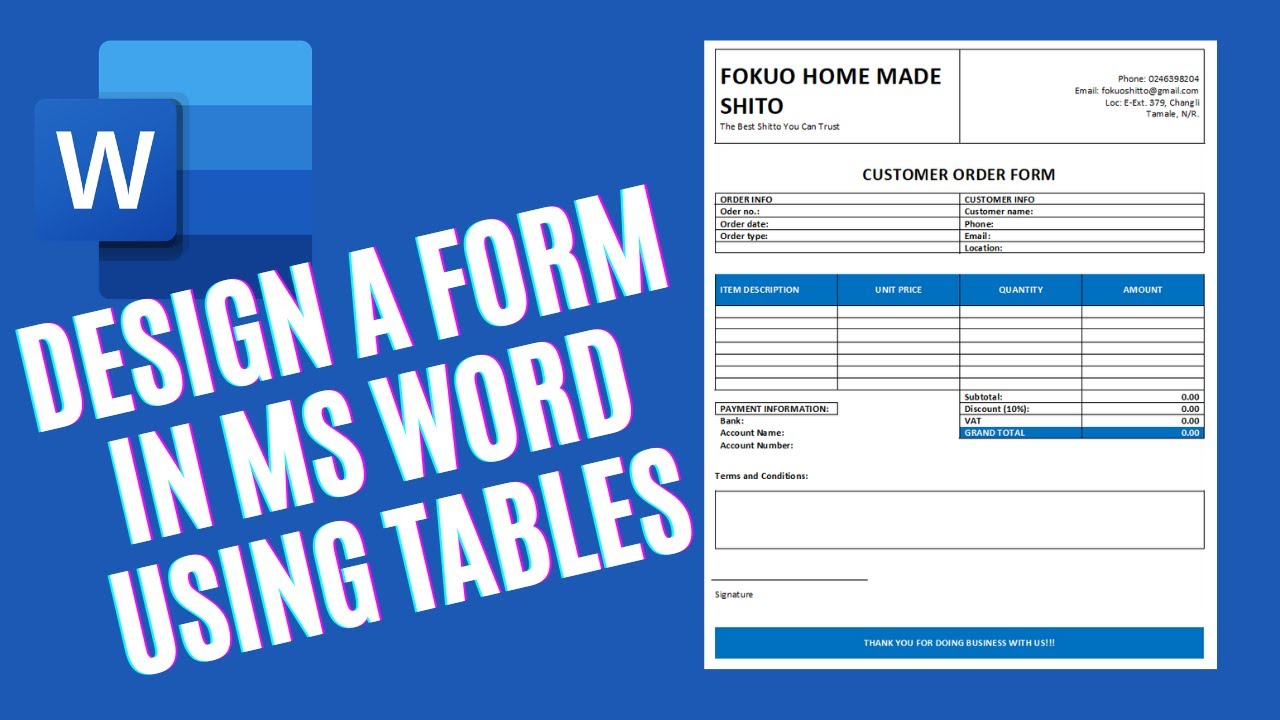 How to Create a Form in Word Using Tables | Microsoft Word Tutorials