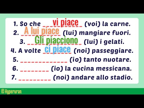 Italian how to use mi piace/mi piacciono | To like | Example sentences | Learn italian free lessons