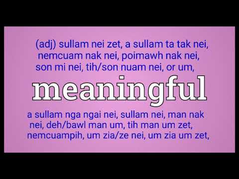 meaningful meaning in English Ngawn