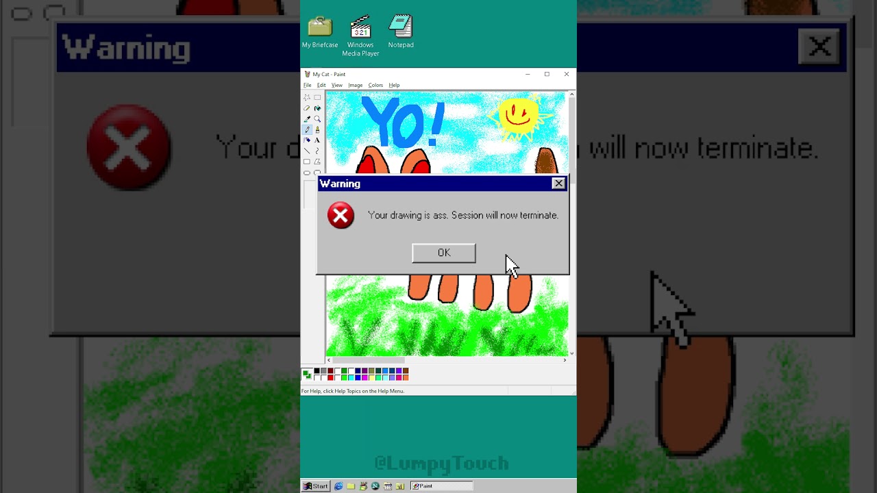 MS Paint Error Message (RIP yocat)