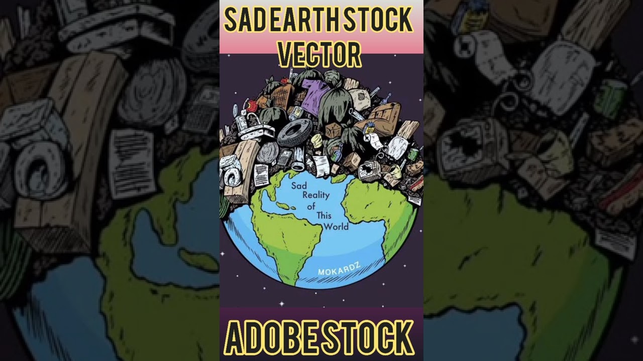 sad earth stock vector||Adobe stock 😭😭