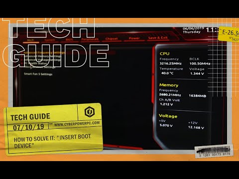 How to Solve It: "Insert boot device" | (Tech Tips by #CyberPowerPC)
