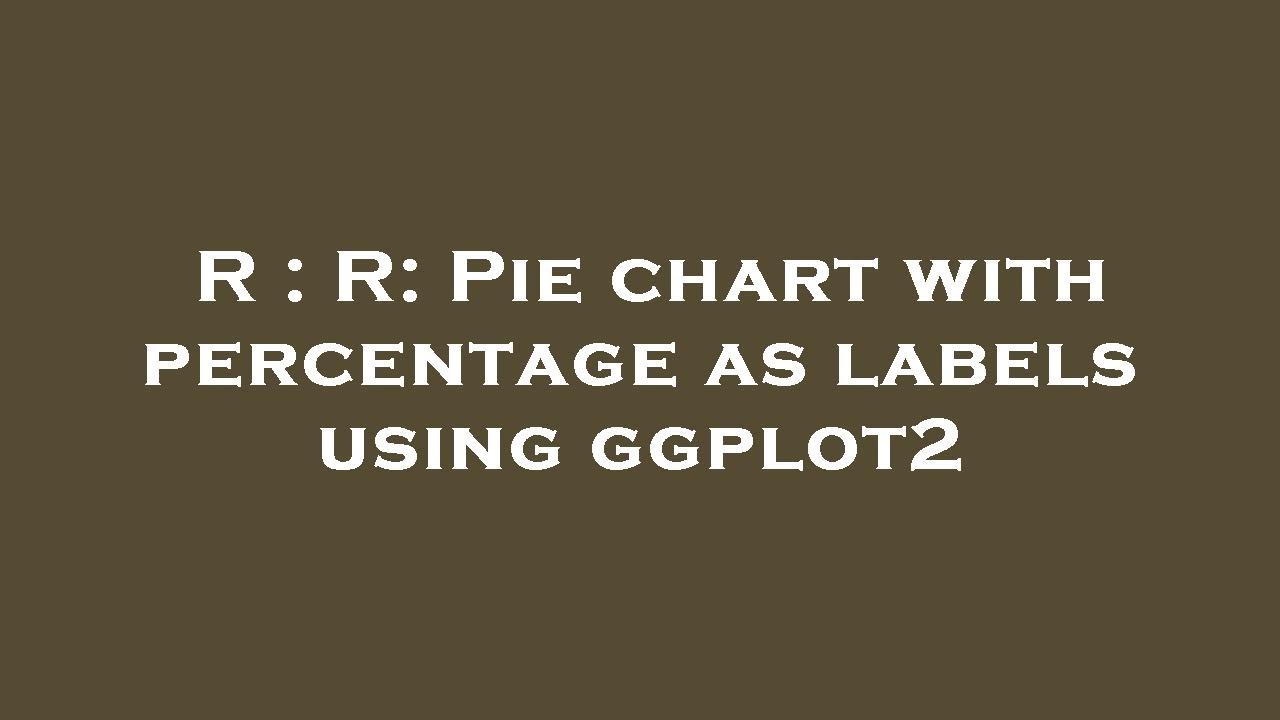 R : R: Pie chart with percentage as labels using ggplot2